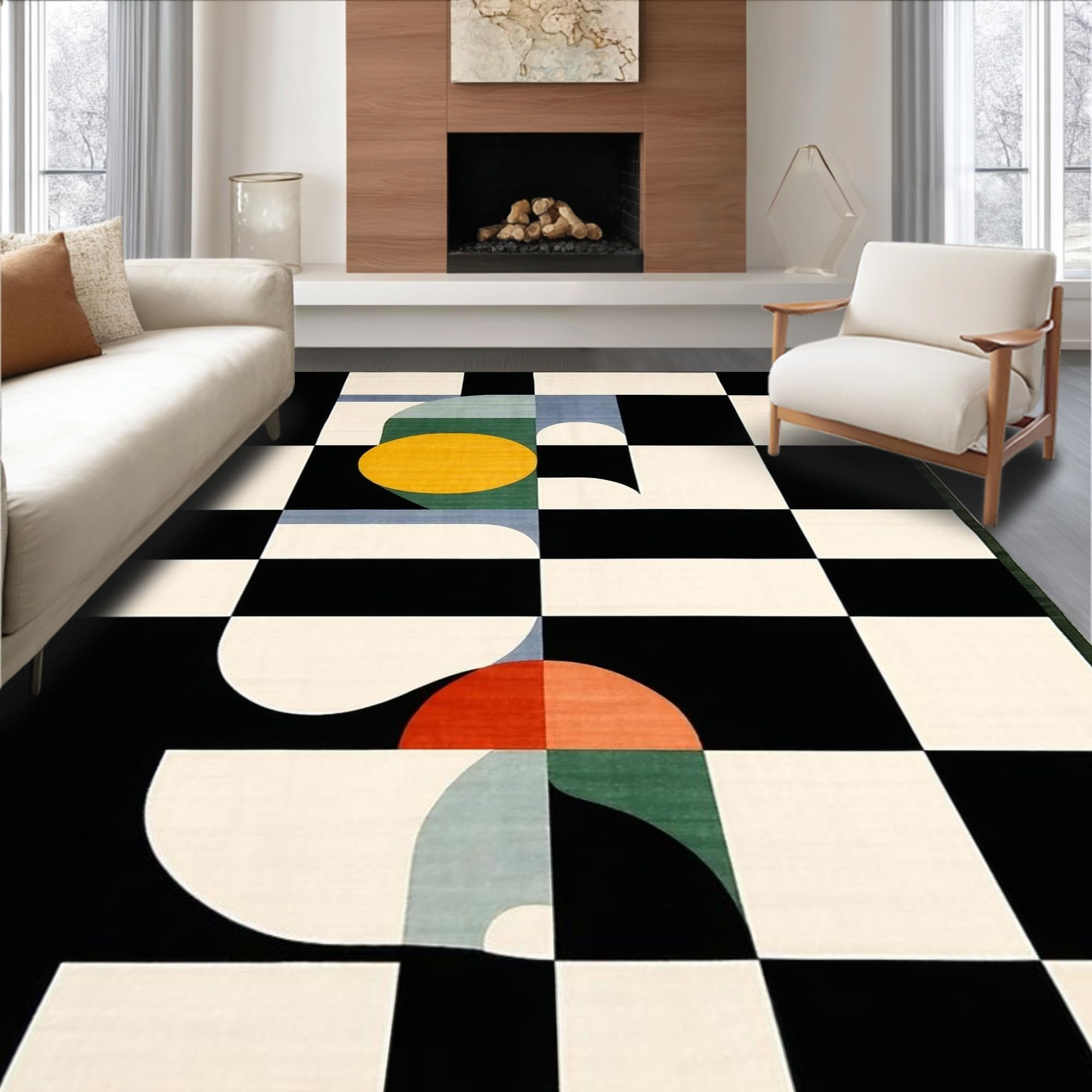 ODIKA Ultra Soft Area Rug, Non Slip, Stain Resistant, Washable Area ...