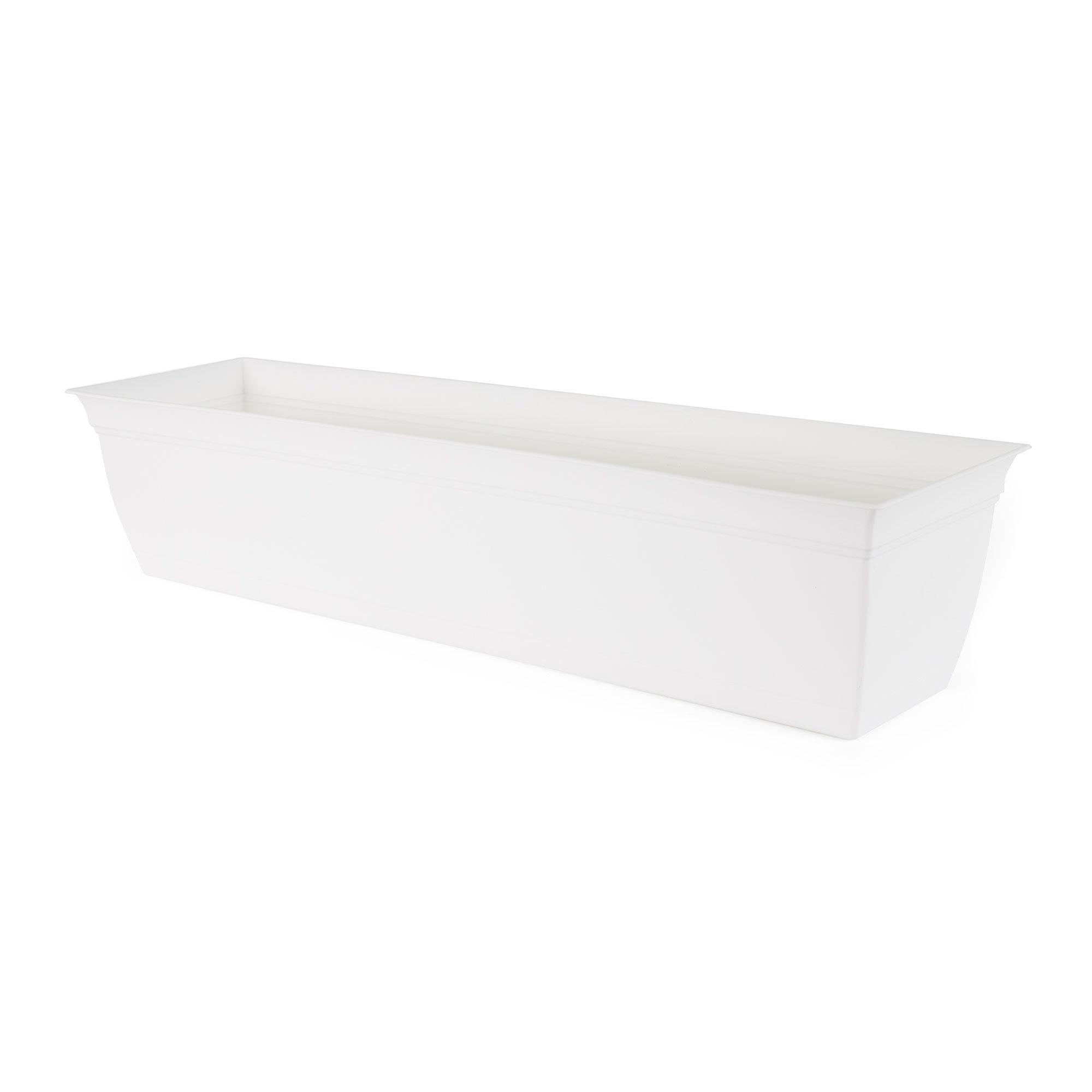The HC Companies 30 Inch Window Flower Box w/Removable Saucer, White ...