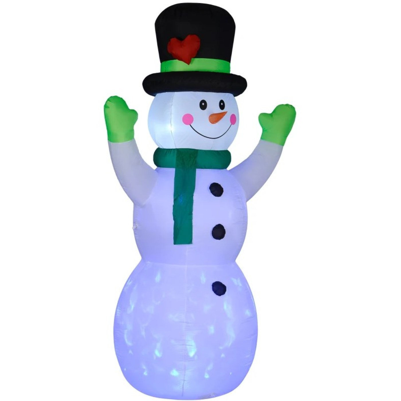 Alcott Hill® Perfect Christmas Inflatables Cheerful Snowman In Black ...