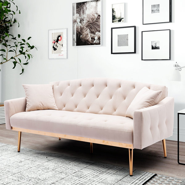 Everly Quinn Shasta 32.29'' Velvet Sleeper Sofa | Wayfair