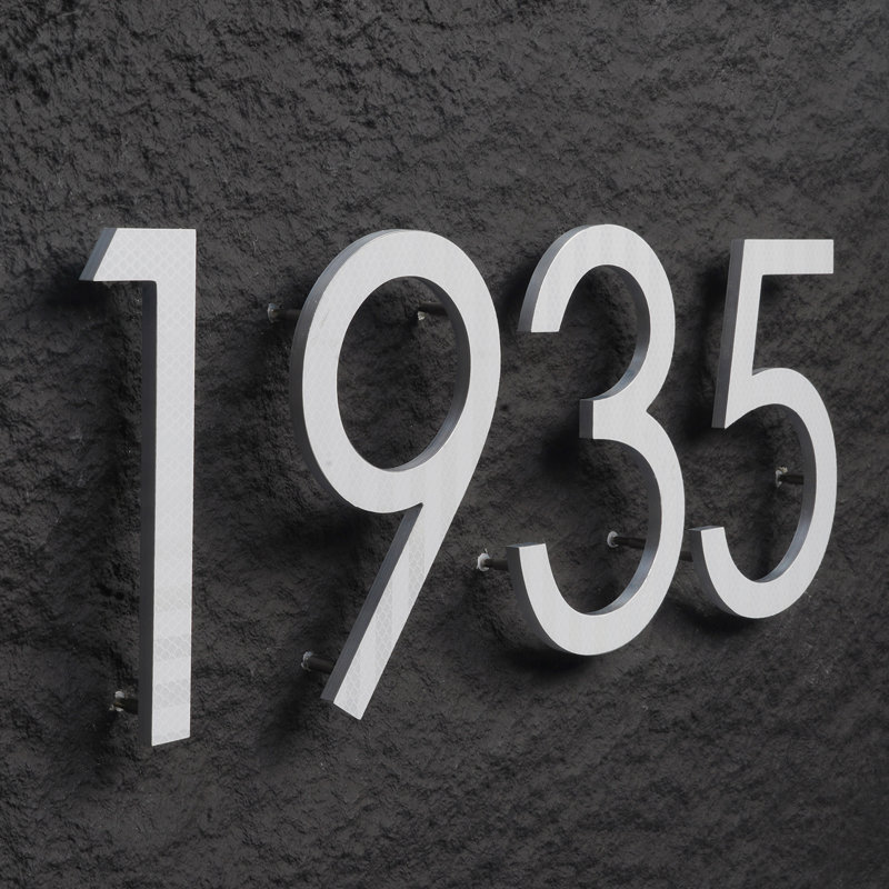 AMOBRO 8'' H Anti-Rust Solid Aluminum House Number, Floating or Flush ...