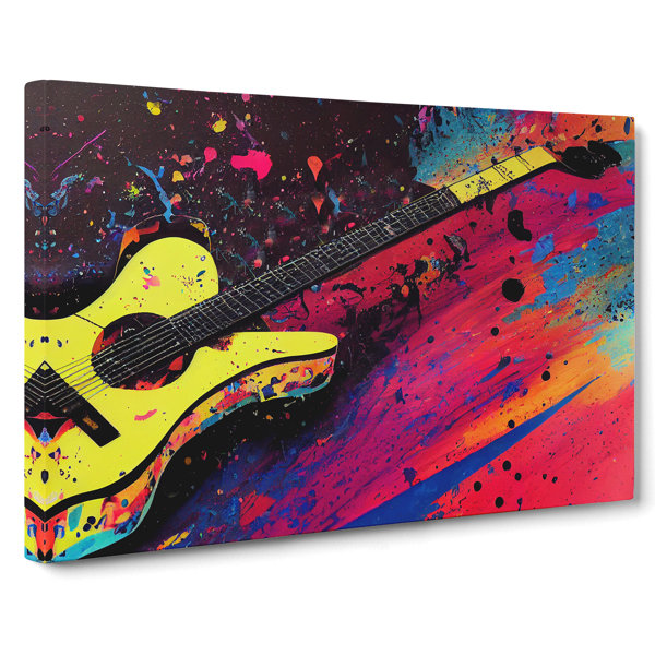 ClassicLiving Gorgeous Guitar Splatter - Wrapped Canvas Print | Wayfair ...