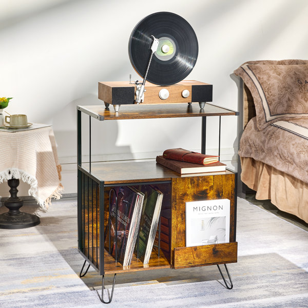 17 Stories Turntable Stand,record Player Stand With 3 Tiers Vinyl ...