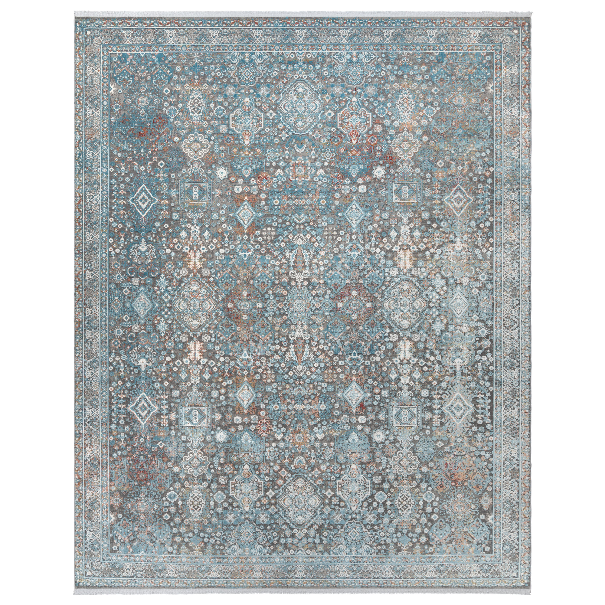 Gertmenian Florance Amalfi Transitional Patchwork Blue Polyester and ...