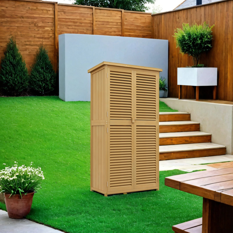 MERYT Wooden Outdoor Storage Cabinet | Wayfair
