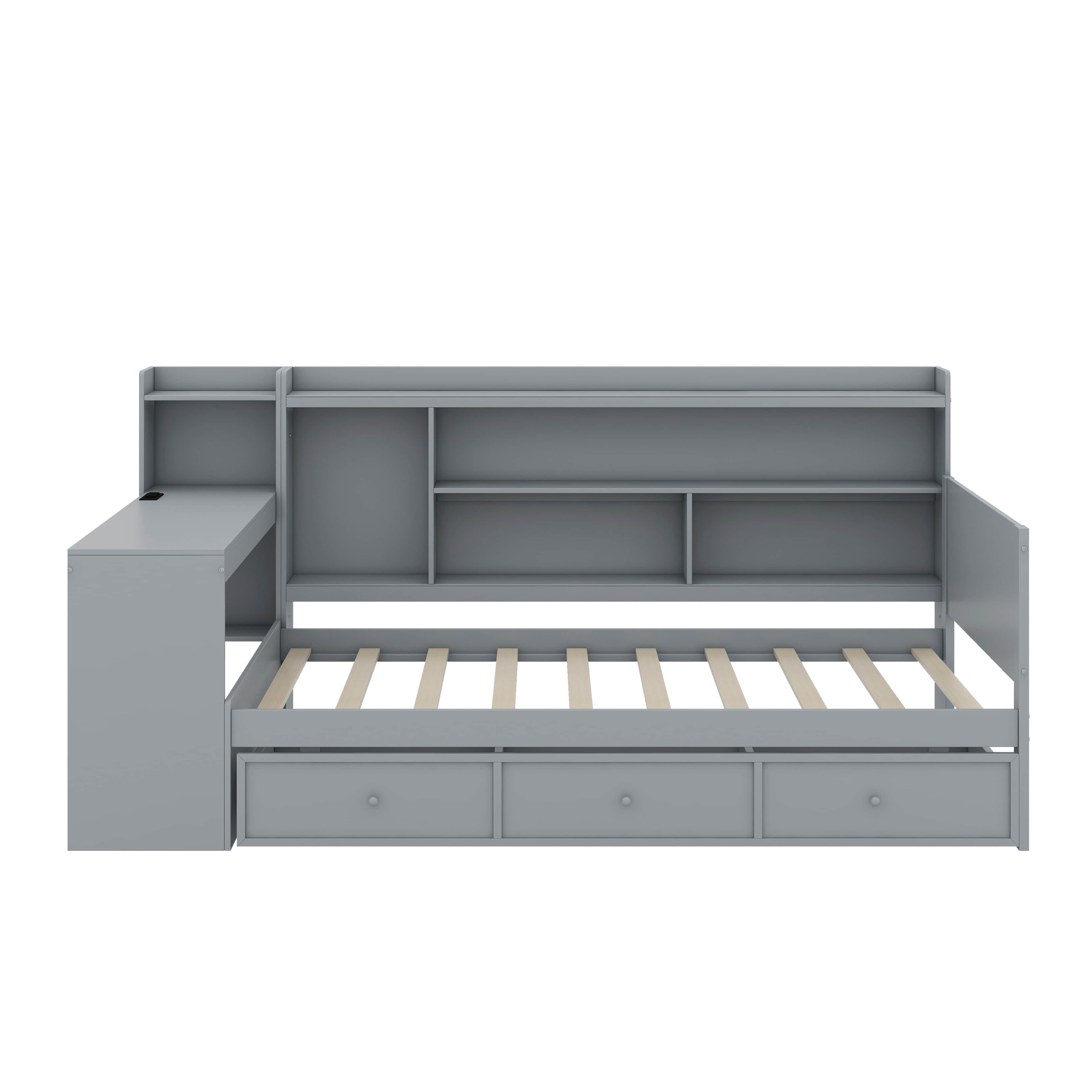 Red Barrel Studio® Twin Size Wooden Daybed With Drawers, USB Ports And ...