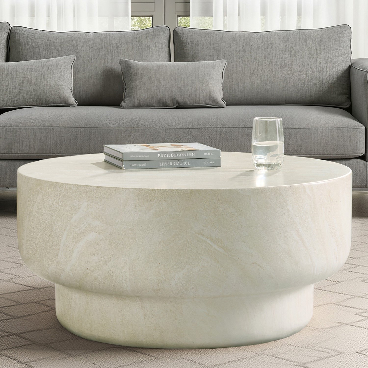 George Oliver Watterson Amagoya Modern 32"W Marble Concrete Top Full ...