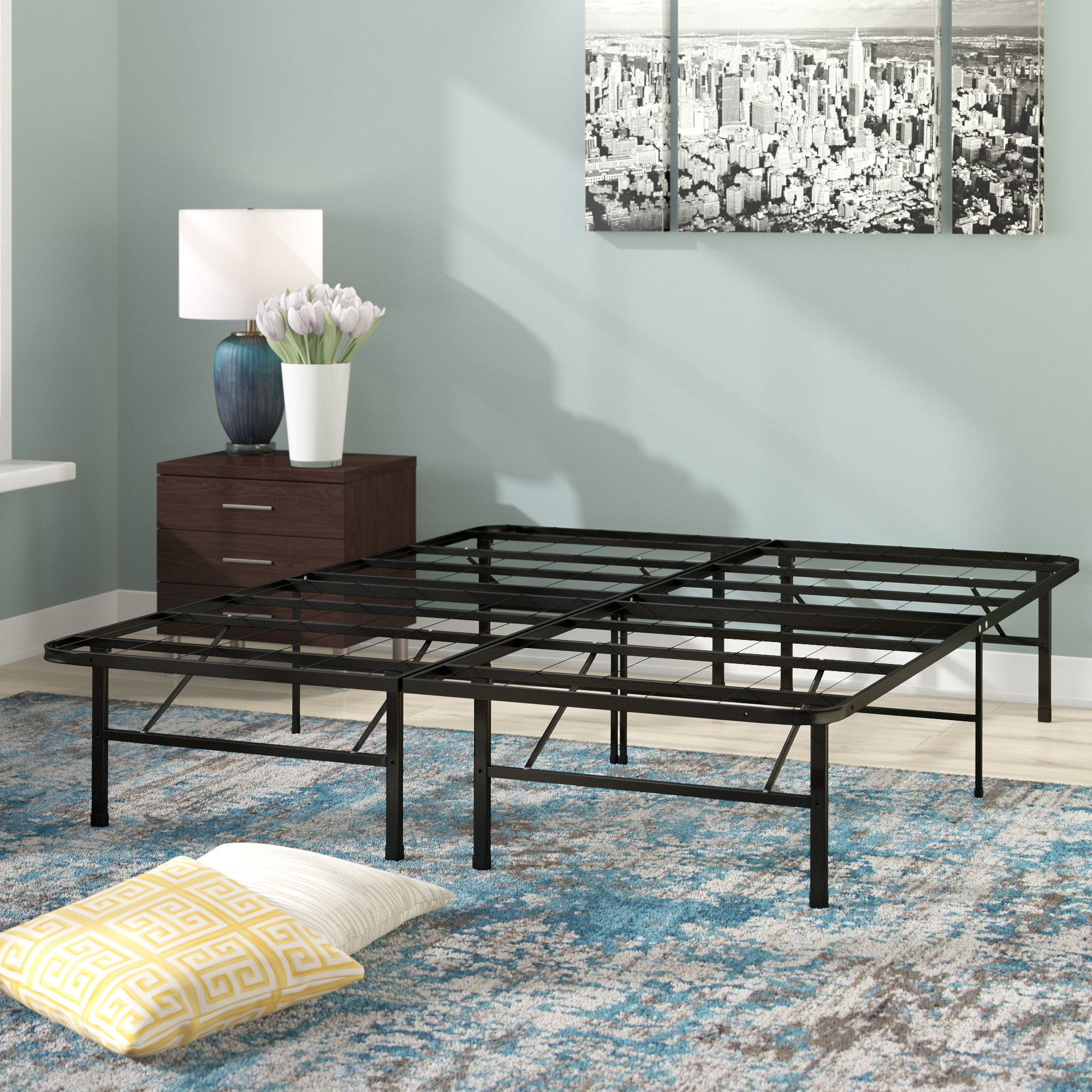 Eco-Lux Boyd Sleep 14" Platform Metal Bed Frame with Under Bed Storage ...