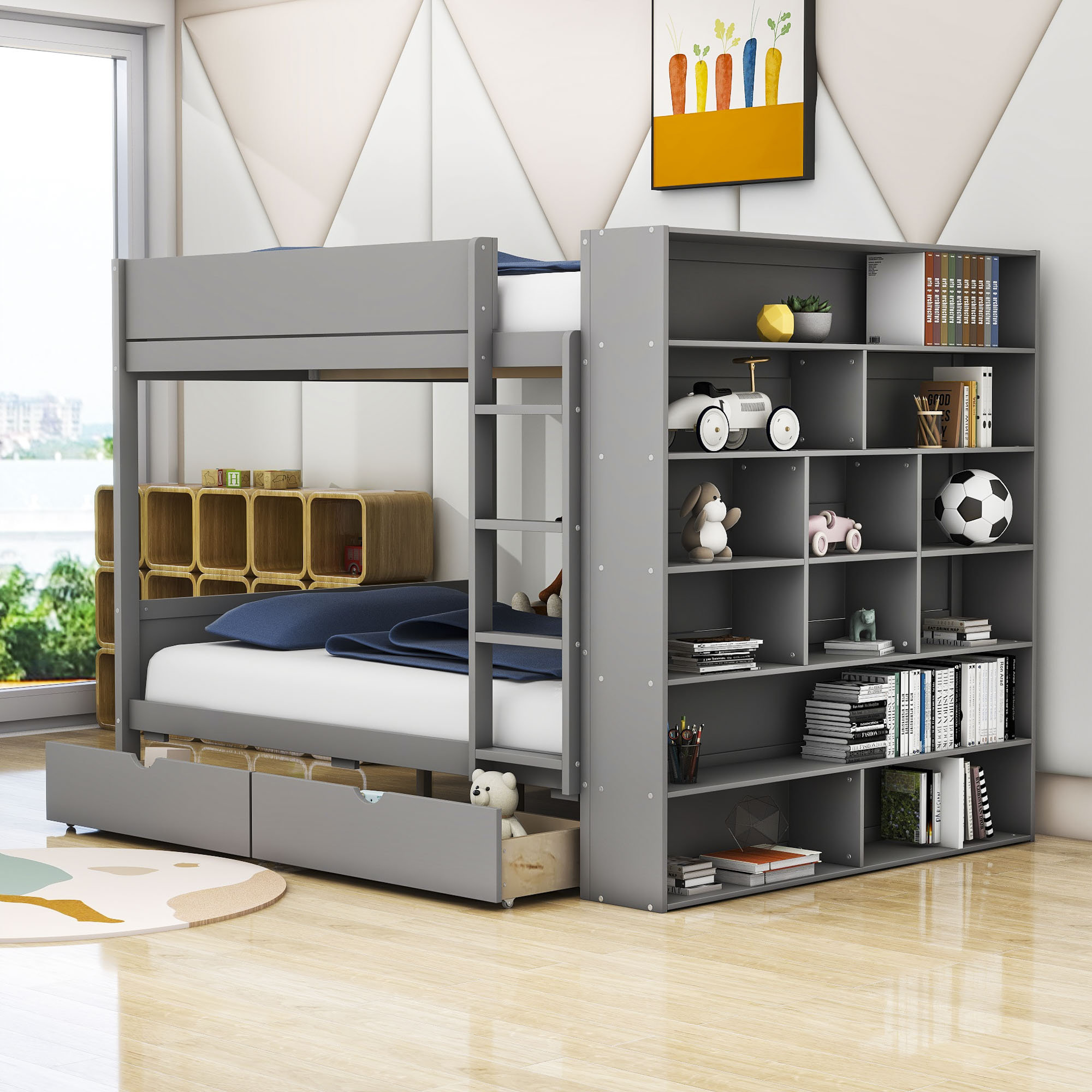 Harriet Bee Janaye 2 Drawer Standard Bed with Shelves by Harriet Bee ...