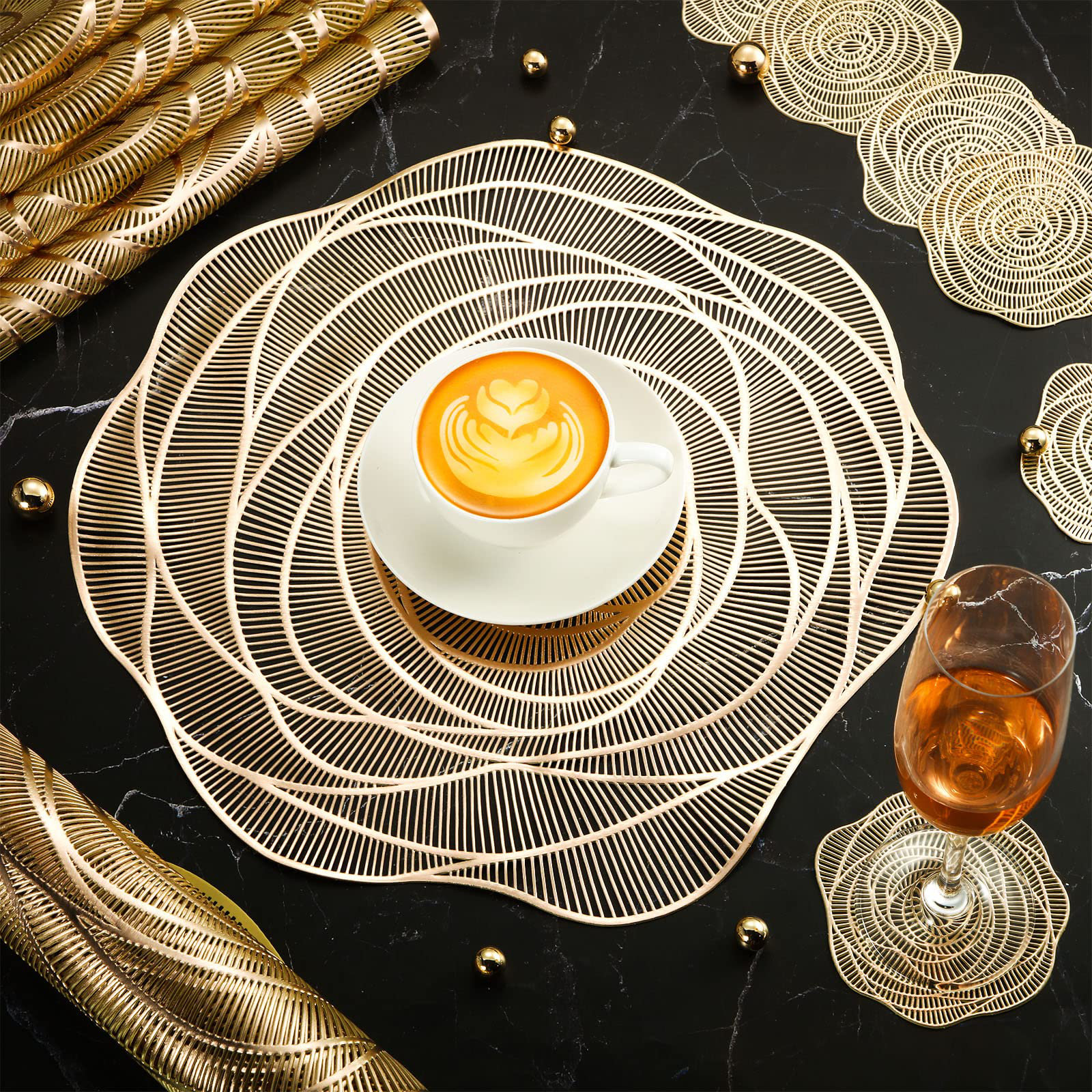 Color of the face home Ensemble de napperons ronds en vinyle pressé ...