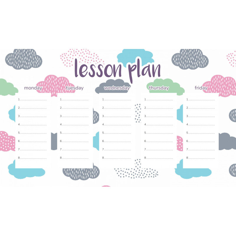 Wallvy Magnetic Lesson Plan Pastel Clouds | Wayfair.co.uk