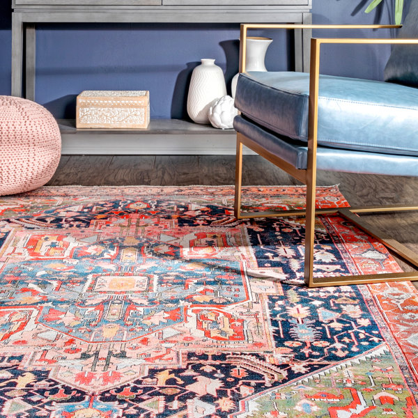 World Menagerie Rosman Red Area Rug | Wayfair