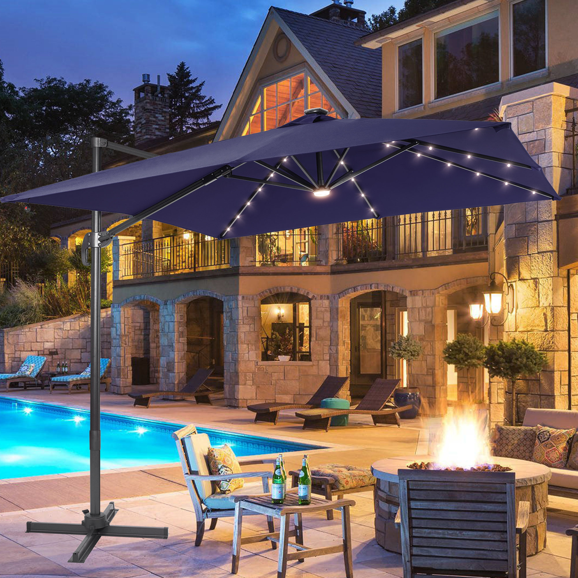 Archie & Oscar™ Ernie 10' x 8' Lighted Cantilever Umbrella & Reviews ...