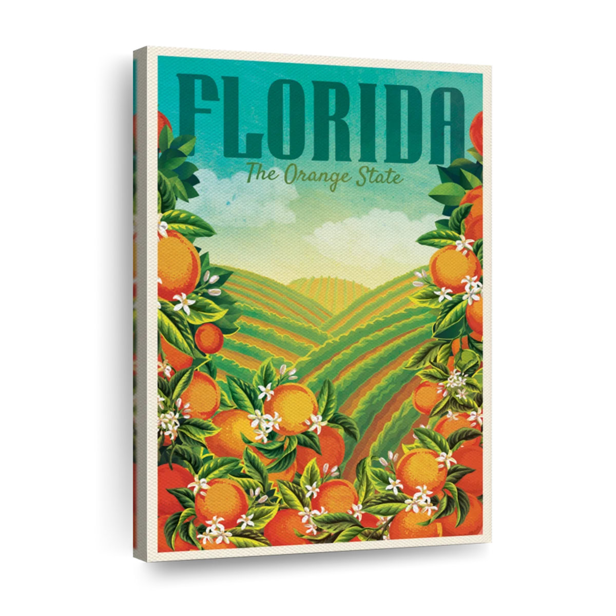 August Grove® Florida the Orange State - Wrapped Canvas Print | Wayfair