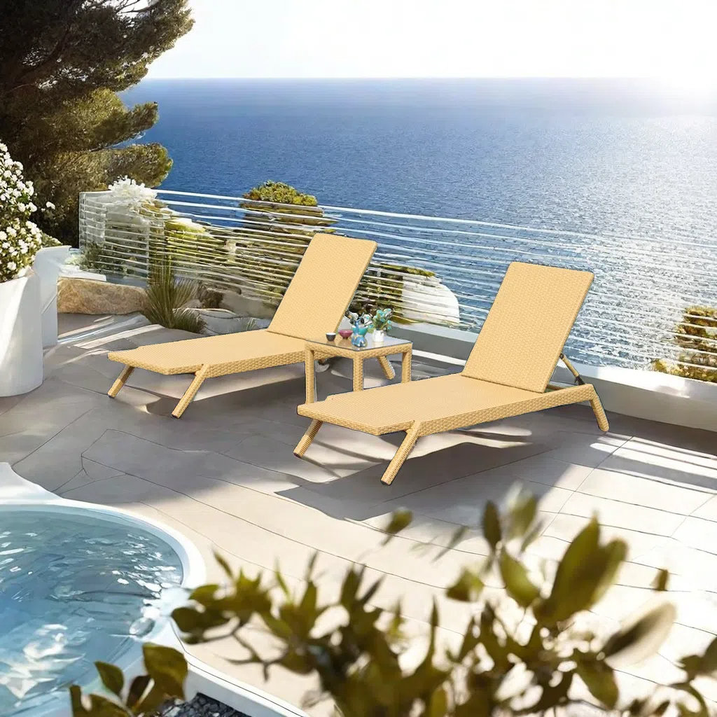 Elegant Home Furnishings.s Handwoven Outdoor PE Rattan Lounger Outdoor ...