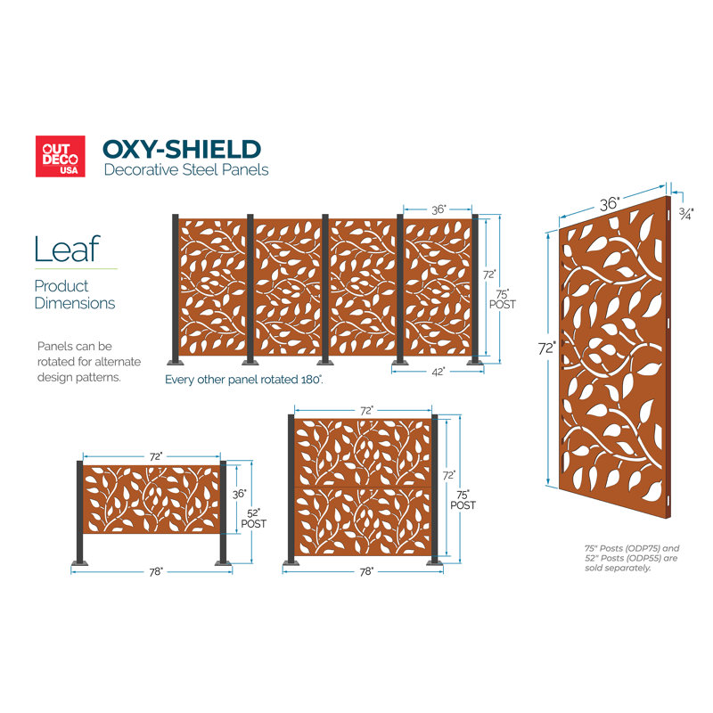 OUTDECO Steel Leaf Decorative Panel & Reviews | Wayfair