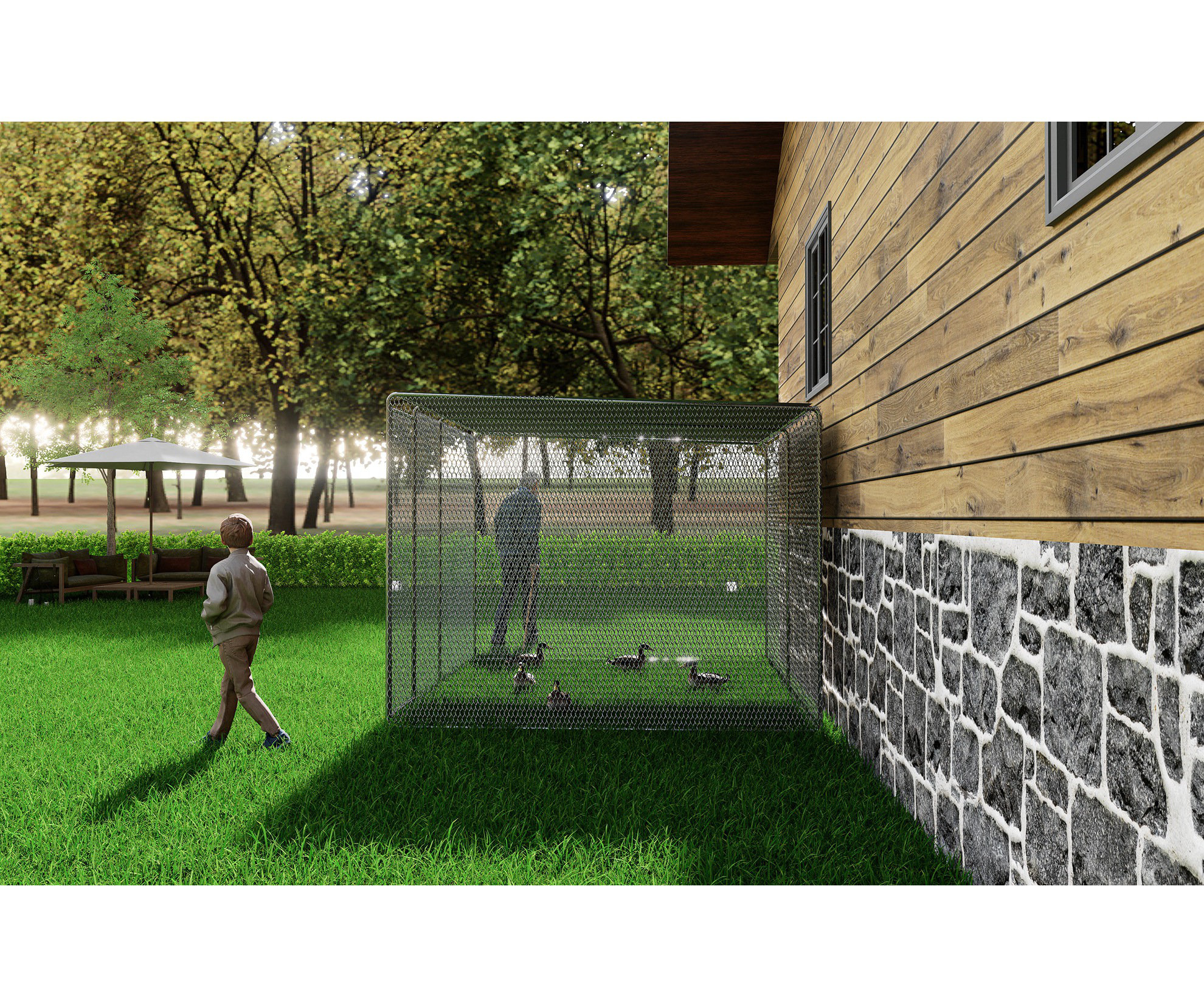Ophelia & Co. Chicken Coop Chicken Run Pen For Yard,The Net | Wayfair
