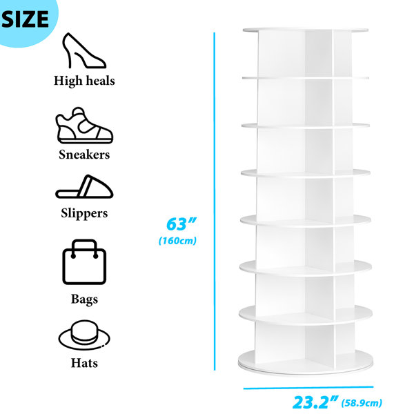 SpaceAid 7-Tier Rotating Shoe Rack Tower, 360° Spinning Shoe Display ...