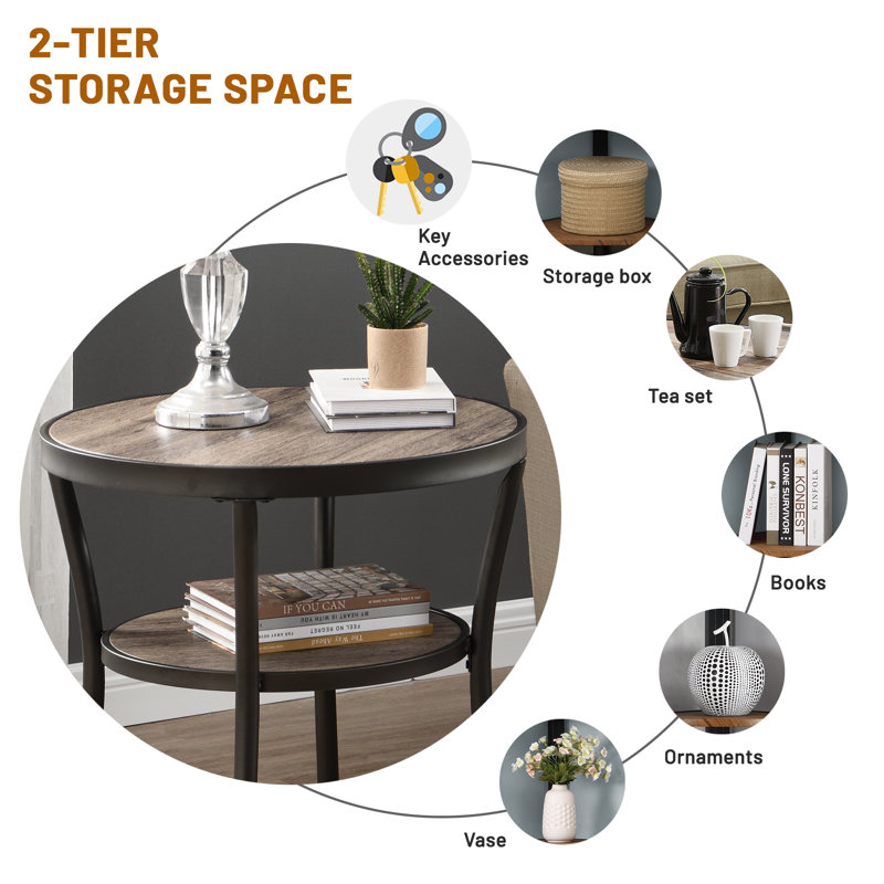 17 Stories Aderes Wood End Table with Storage & Reviews - Wayfair Canada