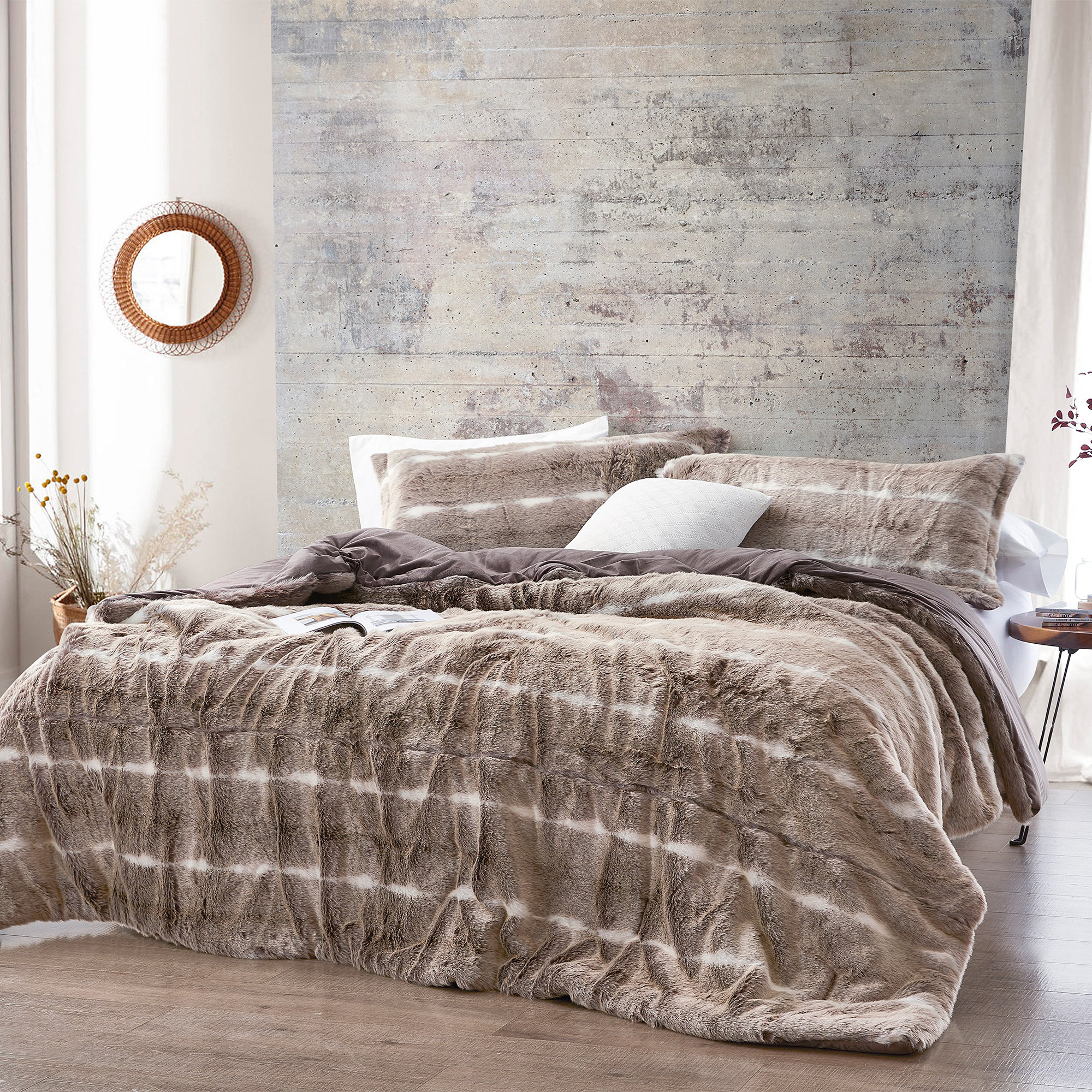 Coma Inducer Caribou Coat Faux Fur Oversized Comforter Set | Wayfair
