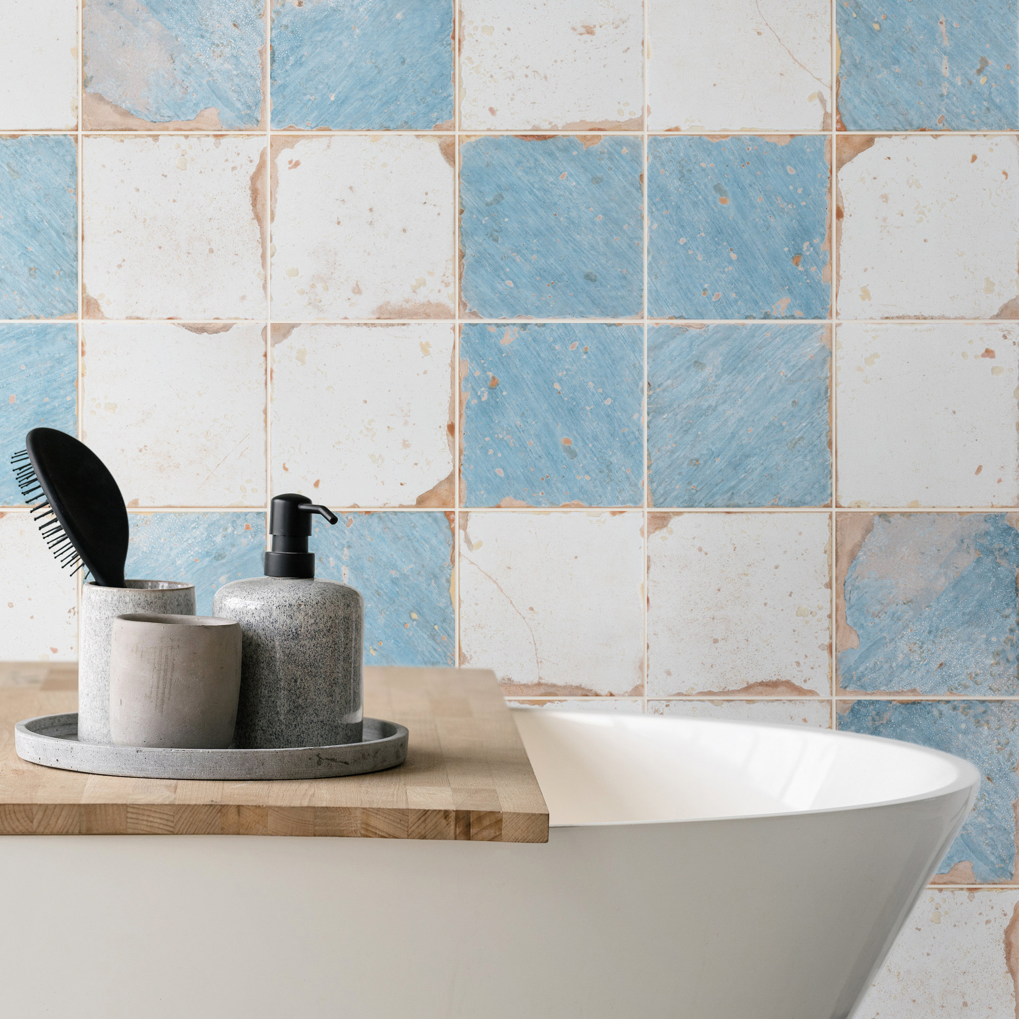 Merola Tile Artisan 13" x 13" Ceramic Vintage Wall & Floor Tile ...