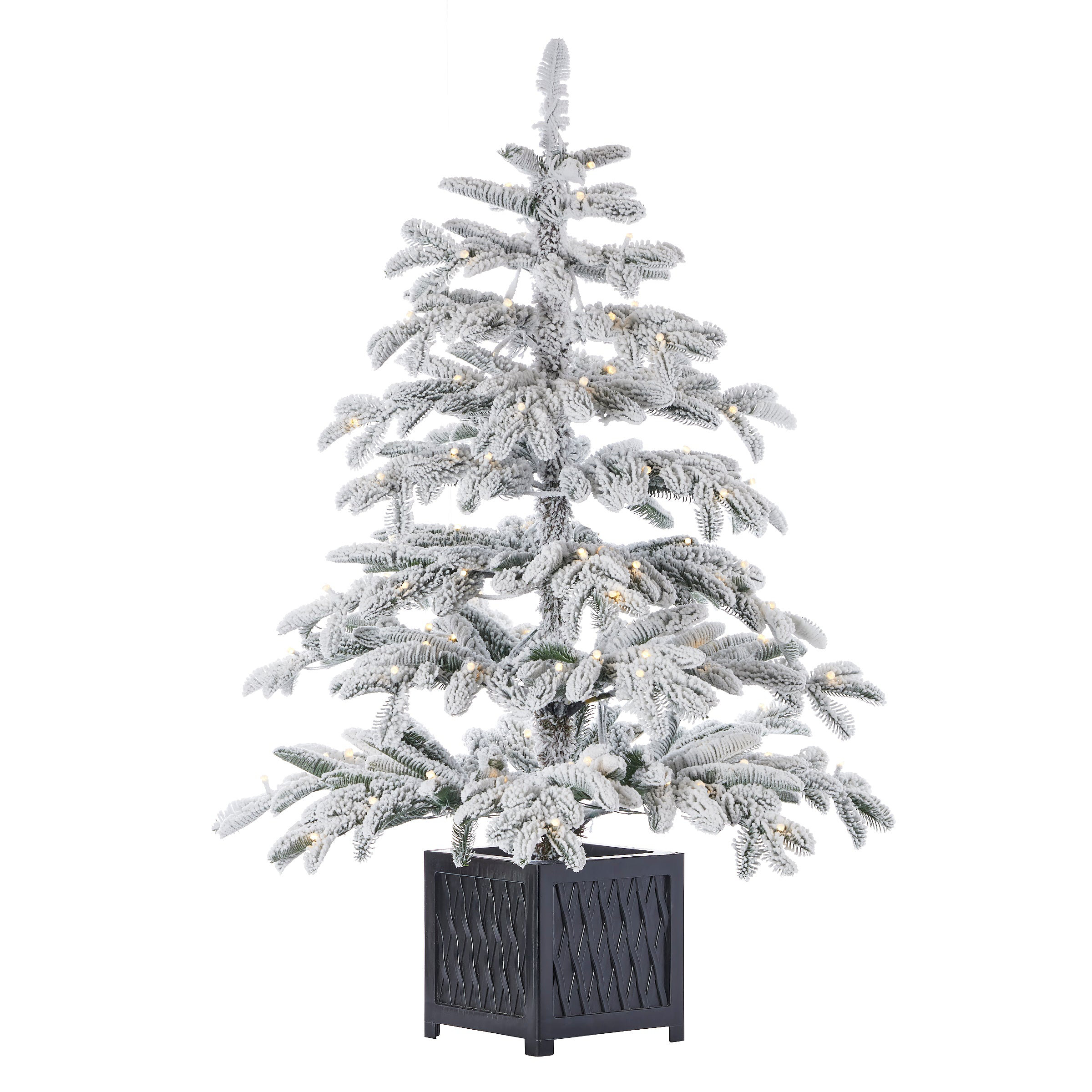 The Holiday Aisle® Jackson Flocked 4ft Artificial Pine Tree, Pre-lit ...