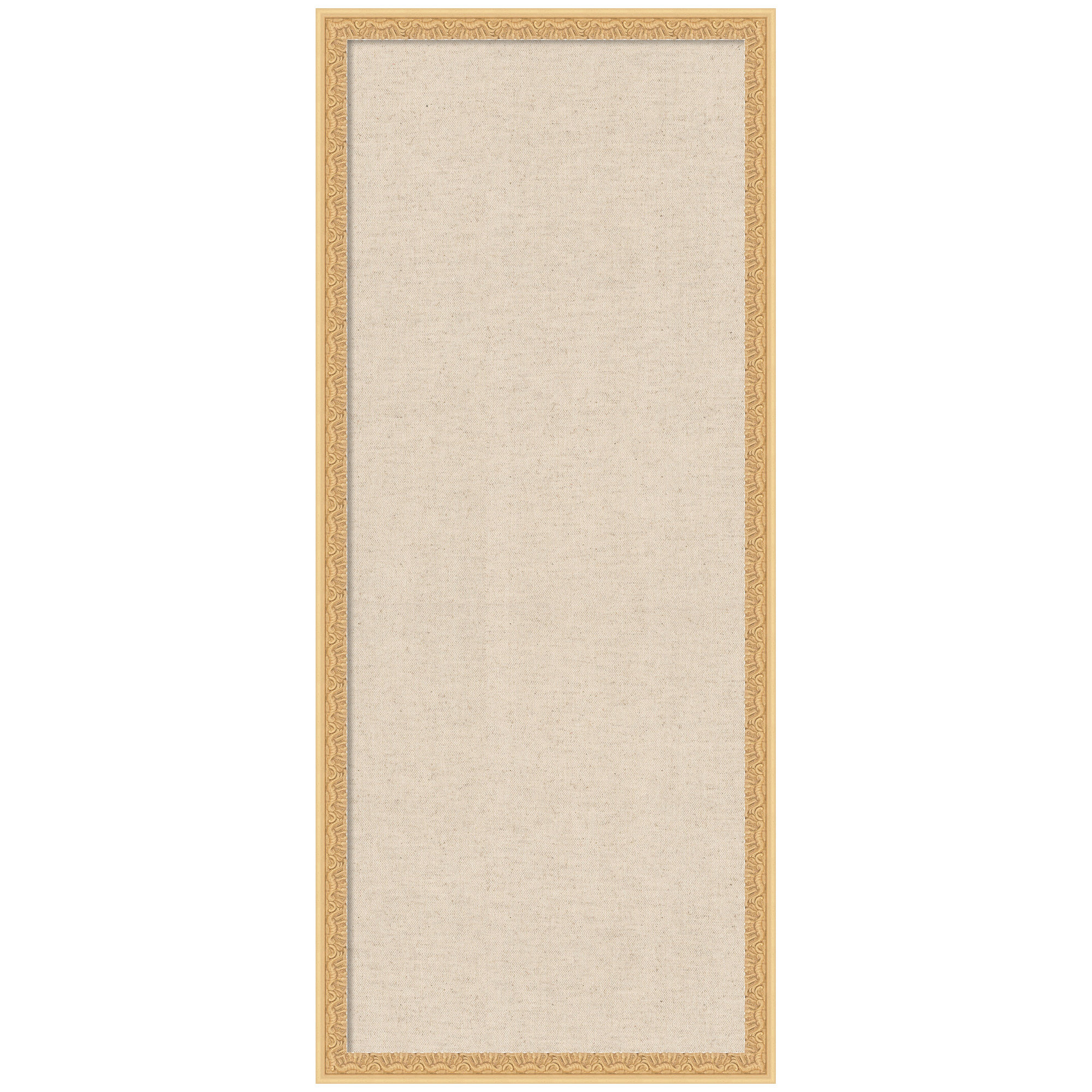 Kate and Laurel Framed Fabric Pinboard Neutral Weave Printed Linen ...