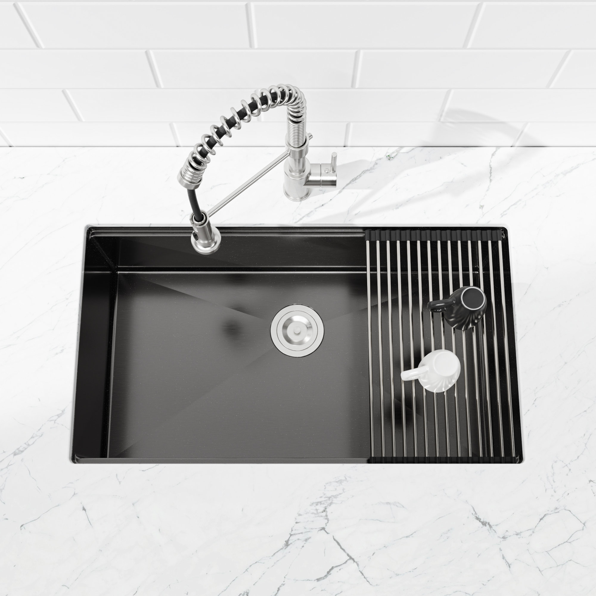 CANJUN Efficient Kitchen Sink Stainless Steel Sleek Design Versatile ...