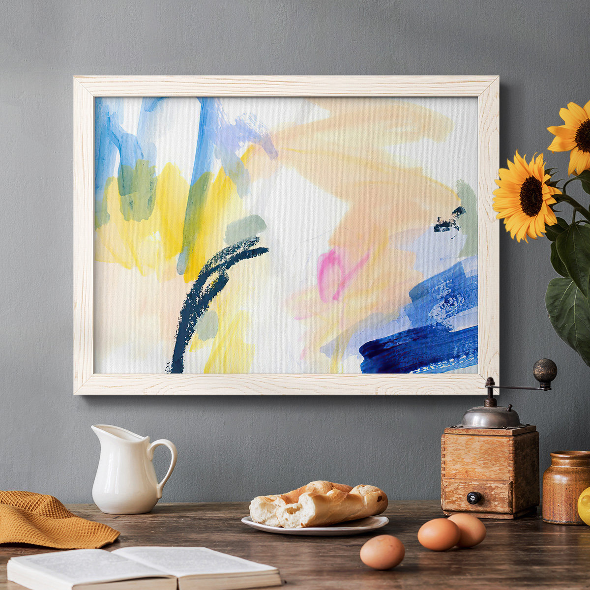 Wrought Studio™ Candy Swipe I- Rustic Framed Gallery Wrapped Canvas ...