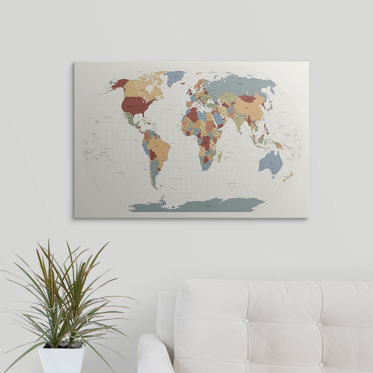 17 Stories 'World Map' by Bellen Graphic Art Print - Wayfair Canada