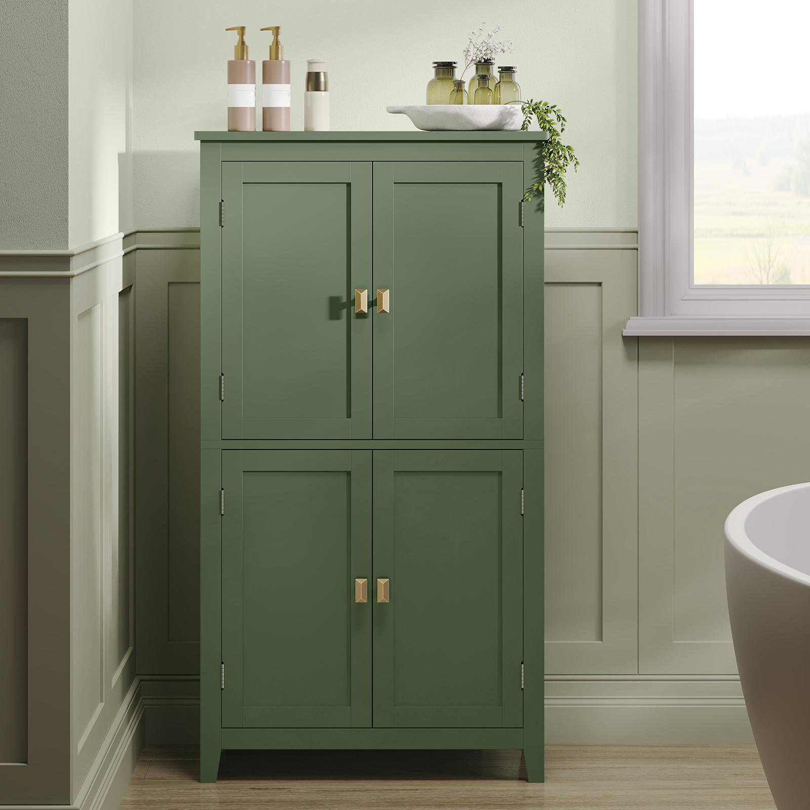 Red Barrel Studio® Bathroom Floor Storage Cabinet, Bathroom Storage ...