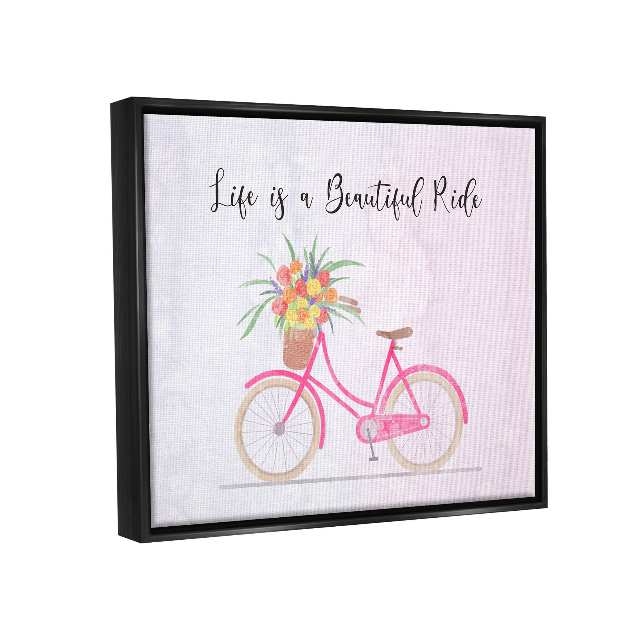 Stupell Industries Life Is A Beautiful Ride Bicycle Floater Canvas Wall ...