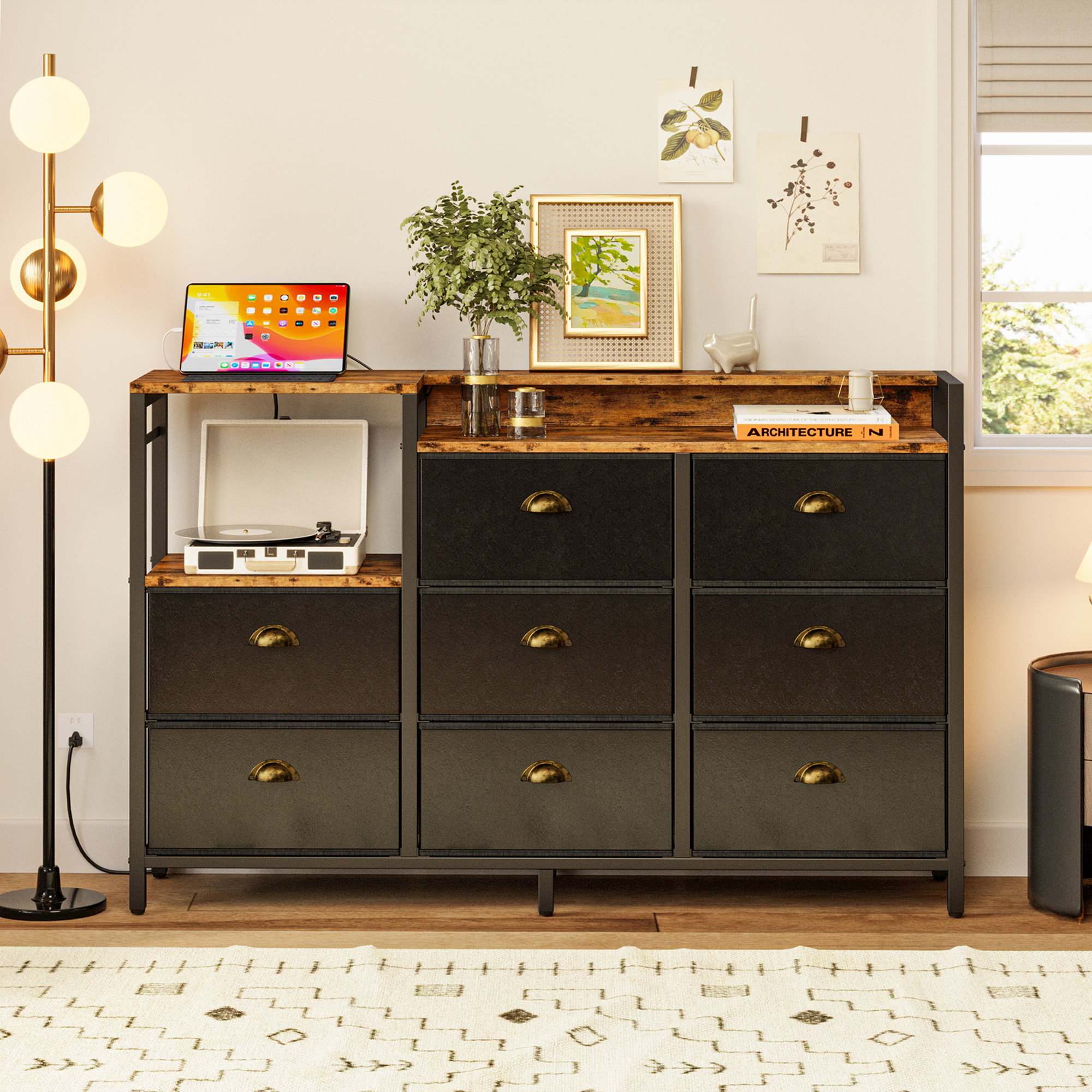 17 Stories Commode 8 tiroirs, commodes pour placard, commode de chambre ...