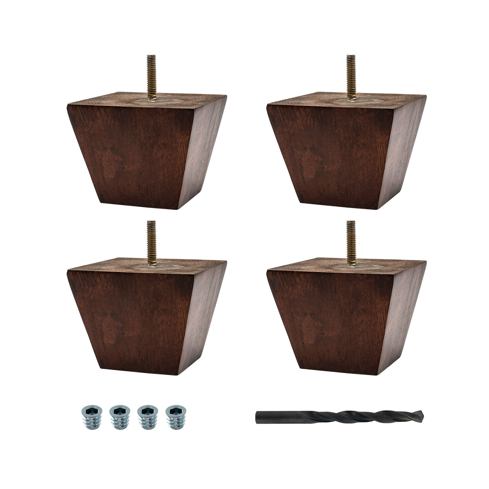 Millwood Pines Bottom Solid Hardwood Square Bun Foot Leg, Pack of 4 ...