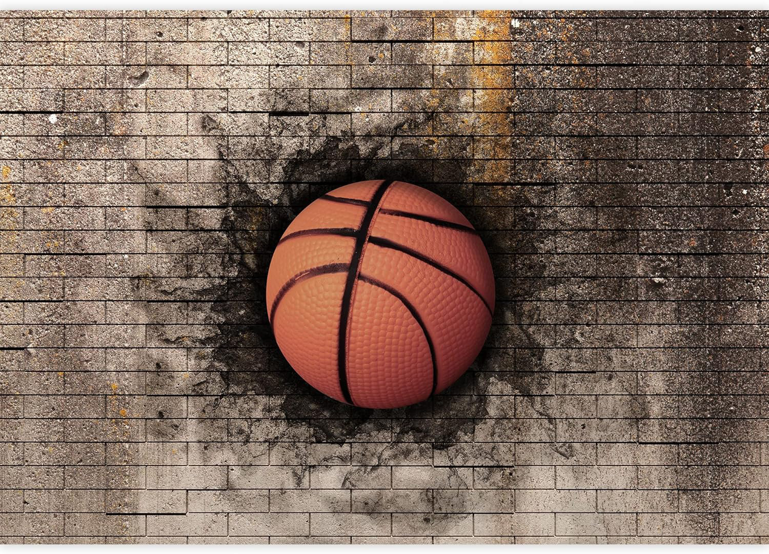 IDEA4WALL Rendering of a Basket Ball Embedded in a Brick Wall Removable ...