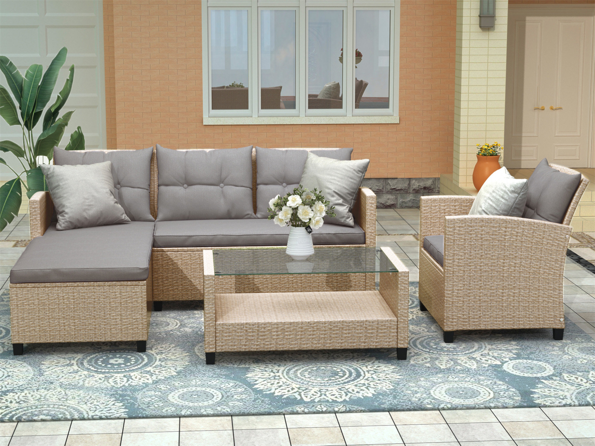 Dakota Fields Outstanding Wicker Rattan Outdoor Sofa Set For Relaxing ...