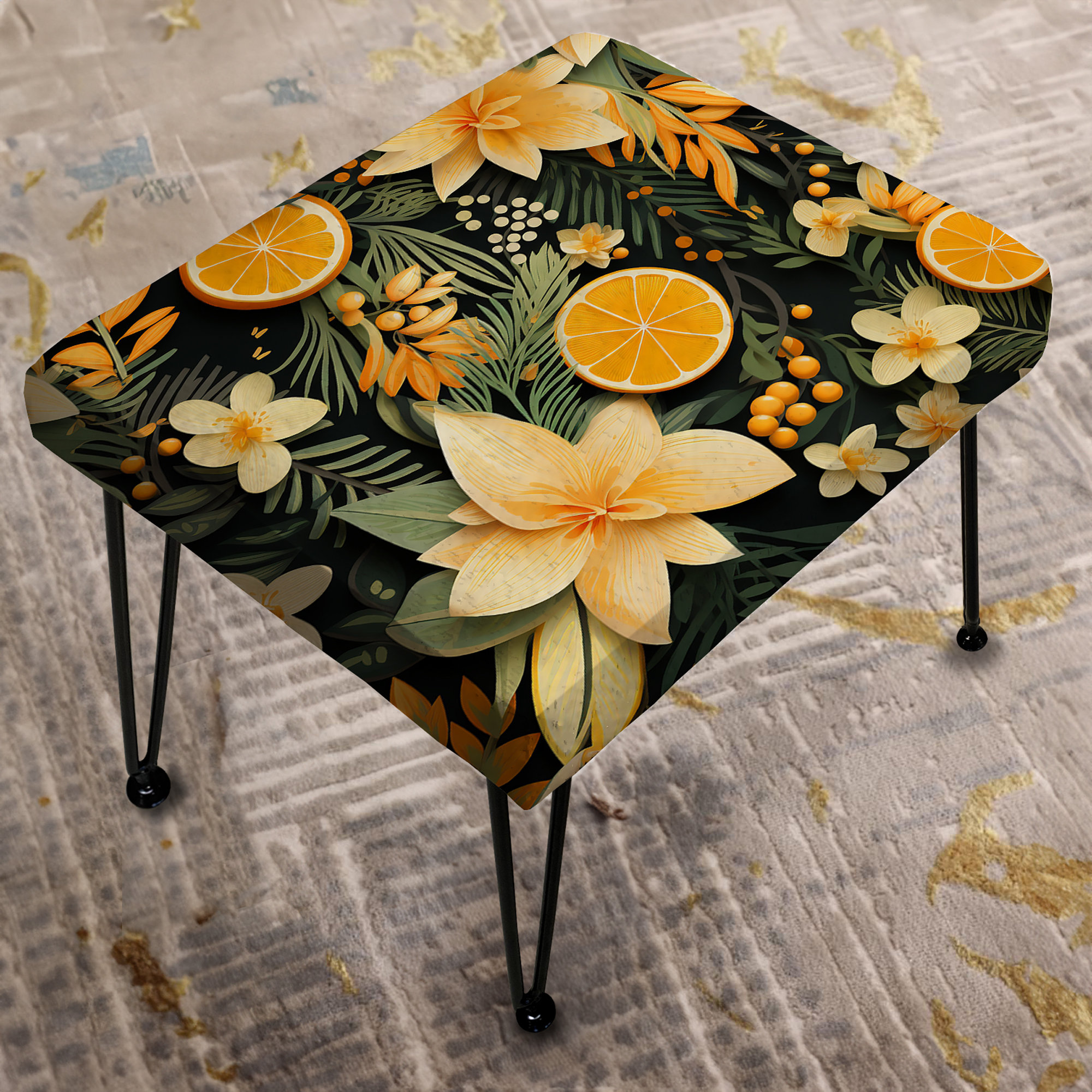 Design Art Mango Tango Tropical Pattern - Tropical Rectangle Ottoman ...