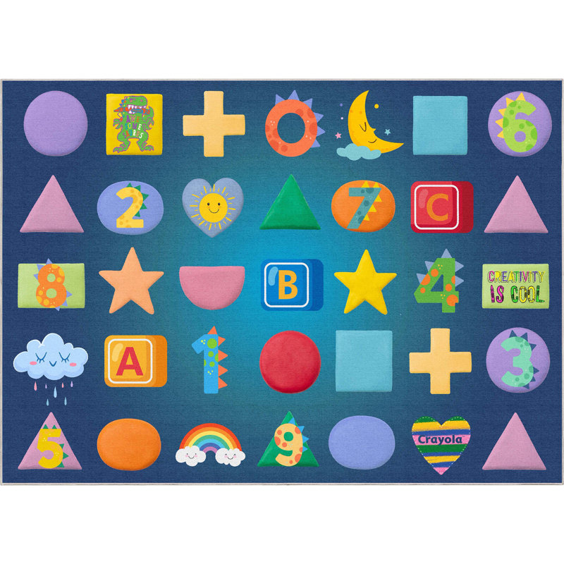 Well Woven Crayola 5' x 7' Modern Educational Numbers & Shapes Area Rug ...