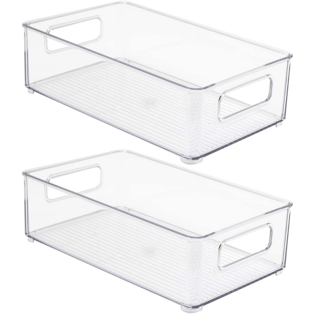 Sorbus 2 Pack Medium Stackable Clear Storage and Organizer Bins with ...
