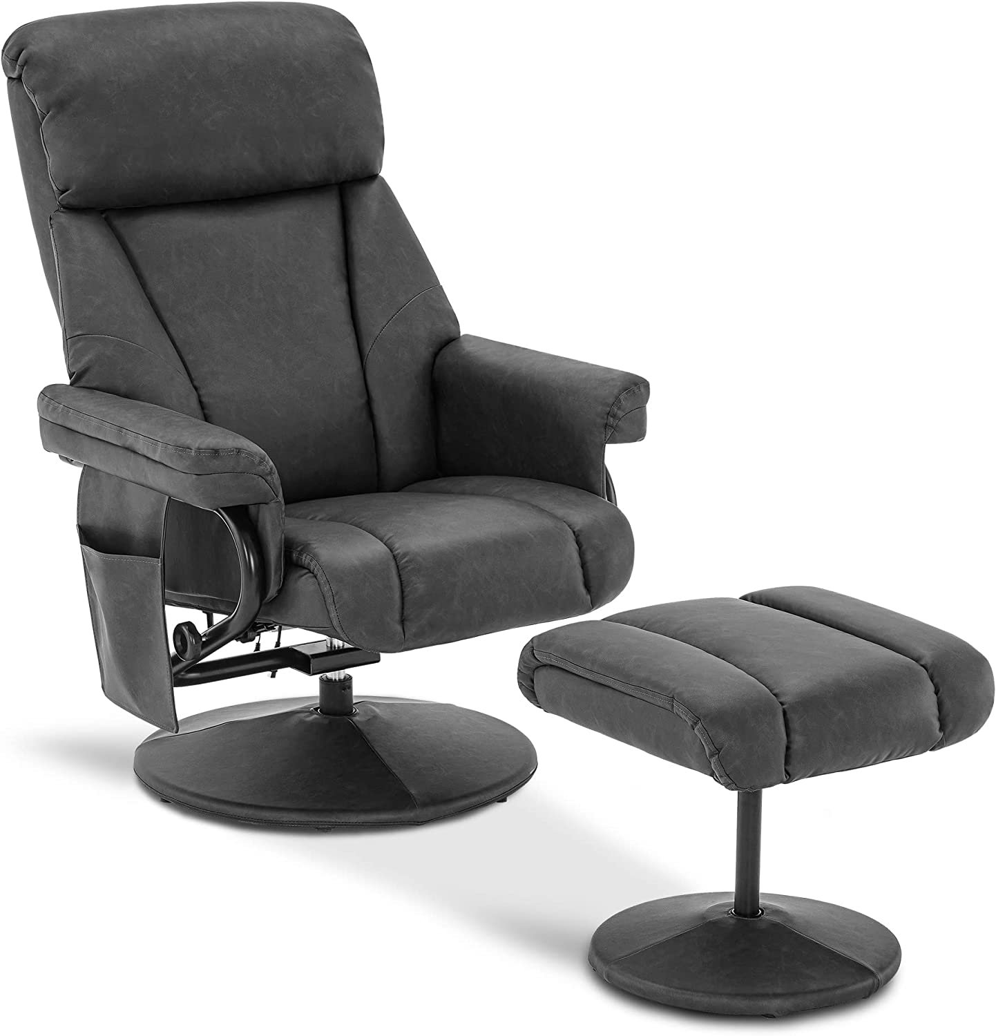 Trule Sealey Swivel Recliner with Ottoman, Reclining Chair with Massage ...