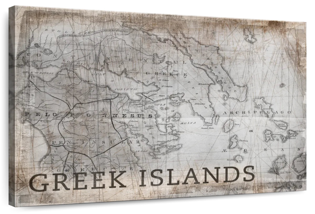Elephant Stock Greek Islands Map Vintage | Wayfair