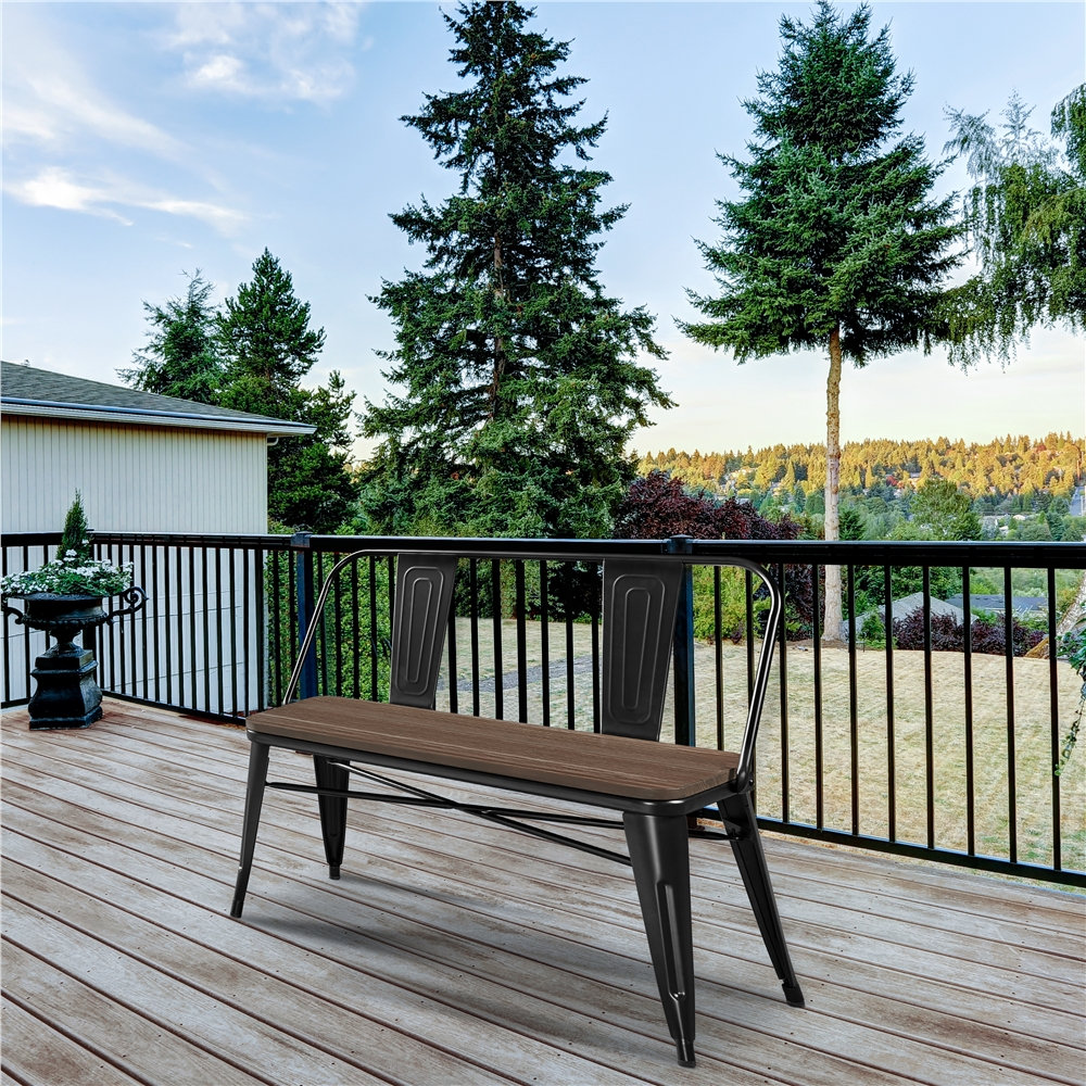 Williston Forge Chantiel Metal Bench & Reviews | Wayfair