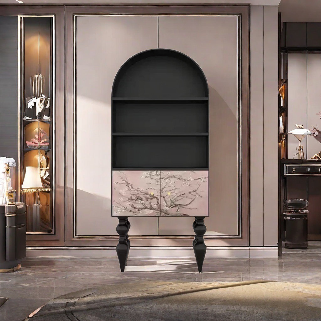 Parttlion New Chinese style solid wood porch bookcase | Wayfair