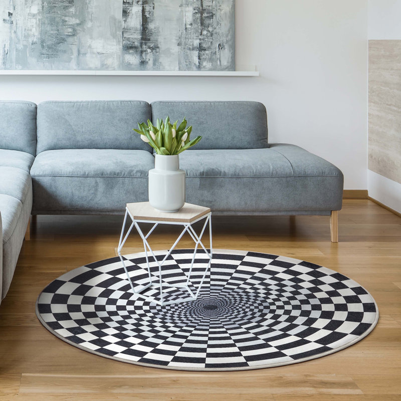 Well Woven Apollo 3D Portal Novelty Black White Printed Distressed ...