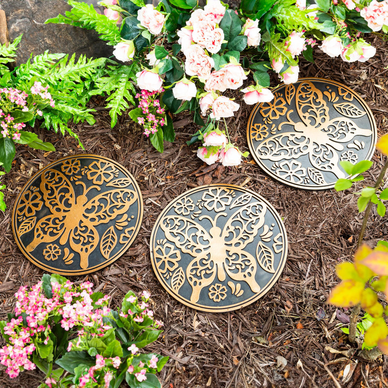 Freeport Park® Hunsicker 3 Piece Butterfly Stepping Stone Set & Reviews ...