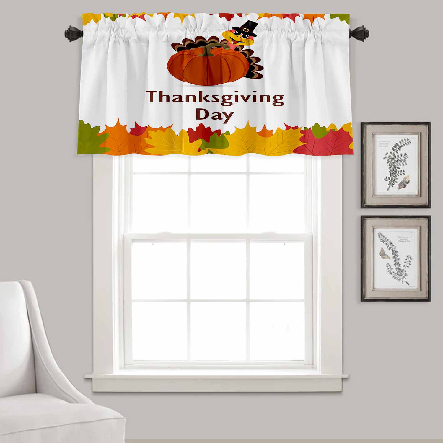 Ophelia & Co. Orange 52"W Thanksgiving Day Banner with Autumn Window ...