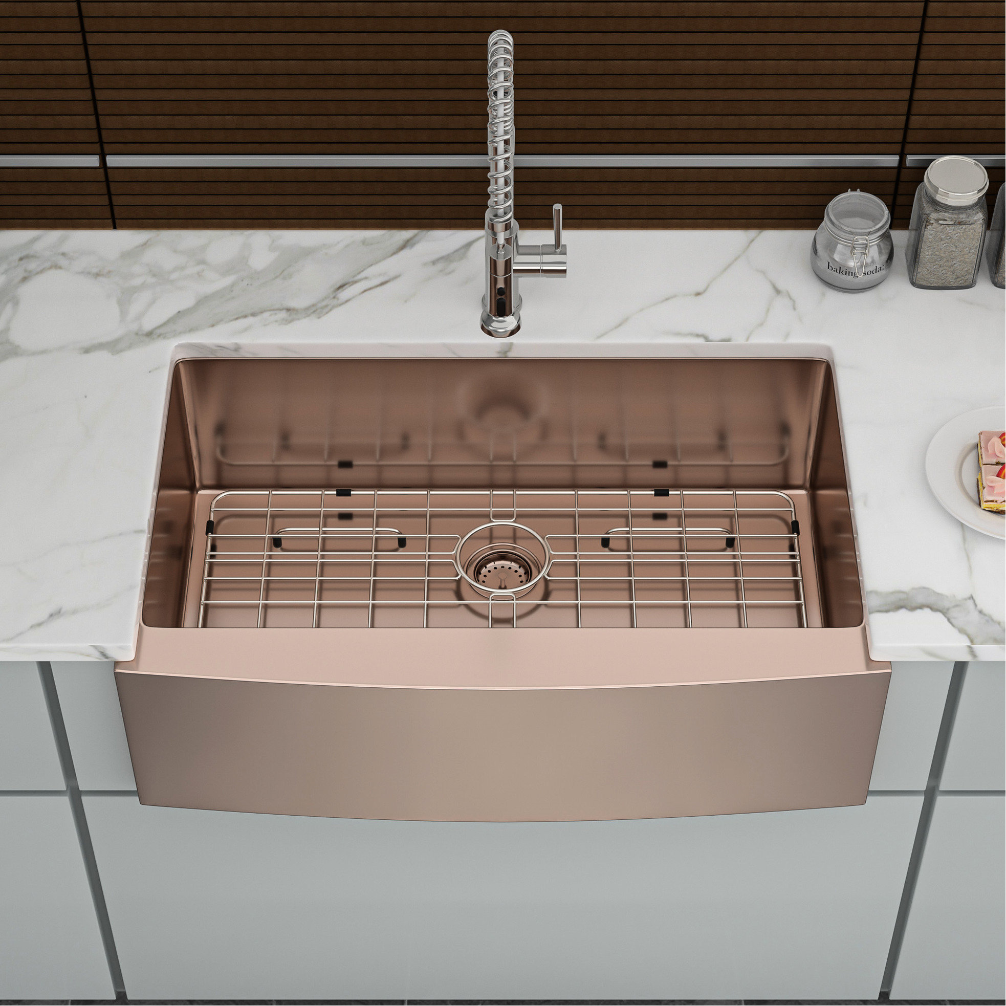 SnugglySolace 33" Rose Gold Kitchen Sink, 33X21x10 Inch, 16G Stainless ...