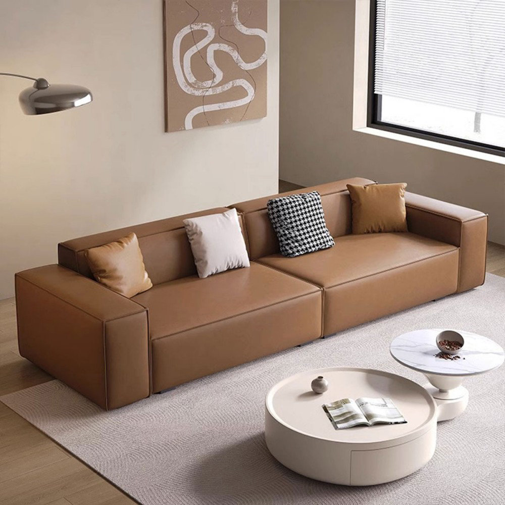 Awning Specs Genuine Leather Modular Sofa cushion couch | Wayfair