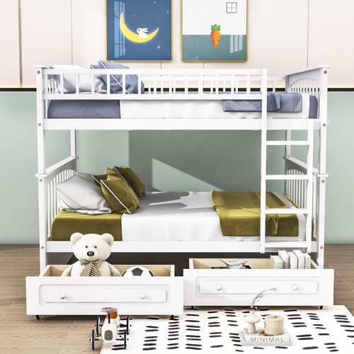 Harriet Bee Ezai Full Over Full 2 Drawers Standard Bunk Bed by Harriet ...
