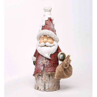 Plow & Hearth Holiday Lighted Woodland Santa Statue | Perigold